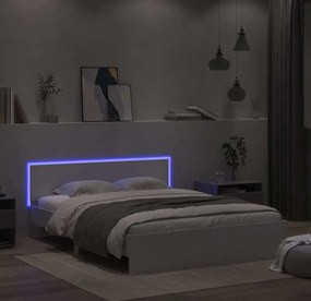 vidaXL Rám postele s čelem a LED osvětlením 160 x 200 cm [3207596] Barva: Bílá