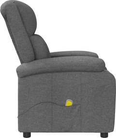 Masážní křeslo tmavě šedé textil 340937