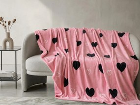 Mikroplyšová deka CORAZON, růžová Rozměr: 200 x 220 cm