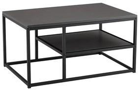 Konferenční stolek BARMIO 90x60 cm, MDF deska grafitová, kov černý lak