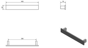 Sapho, PATRON Sušák ručníků 450x60mm, bílá, PX012