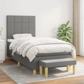 vidaXL Box spring postel s matrací 80x200 cm textil [3137109] Barva: Tmavě šedá