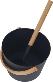 Harvia set vědro  4L s naběračkou 42 cm, matný nerez a dřevo