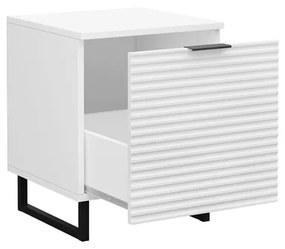 Noční stolek Kotoni 45, Barva: bílá / bílá