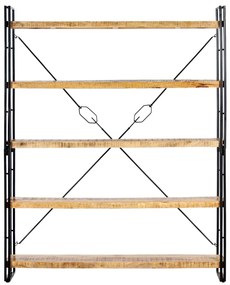 vidaXL Marketos Knihovna s 5 policemi 140 x 30 x 180 cm masivní mangovník