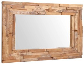 Dekorativní zrcadlo teak 90 x 60 cm obdélníkové 244563