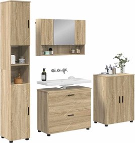 Sada koupelnového nábytku 4 ks Sonoma dub 35 x 30 x 192 cm 3393085