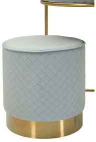 Designový toaletní stolek s taburetkou Xalvadora světle modrý