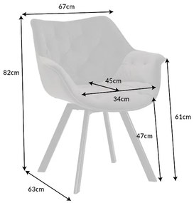 Designová otočná židle Kiara šampaňský samet