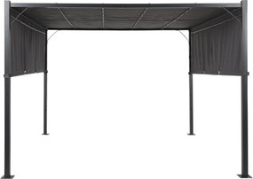 Zahradní pergola s LED solárním osvětlením BestBerg BBGG-50 / 300 x 300 x 215 cm / šedá