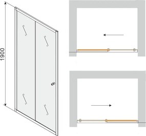 Sprchové dveře MAXMAX MEXEN APIA 140 cm - BLACK, 845-140-000-70-00