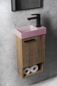 Sapho Piccolino umývátko 30,8 x 10 x 17 cm otvor pro baterii vpravo bez přepadu beton růžová PK30521