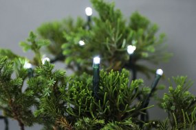 Vnitřní vánoční LED řetěz, studená bílá, 10m, 100 LED, napájení na baterie