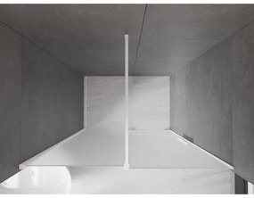 Mexen Velar, posuvné sprchové dveře do otvoru 130 cm, 8mm sklo námraza, bílá matná, 871-130-000-31-20
