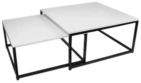 Set dvou konferenčních stolků, bílá/černá, Tempo Kondela KASTLER NEW TYP 1