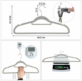 Věšáky na oblečení MAXI šedé (60 ks)