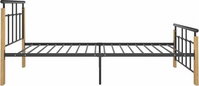 Rám postele kov a masivní dubové dřevo 90 x 200 cm 324897