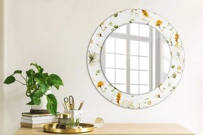 Kulaté dekorativní zrcadlo na zeď Polní květiny fi 50 cm