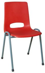 Manutan Expert  Plastová jídelní židle Pavlina Grey, červená, šedá konstrukce