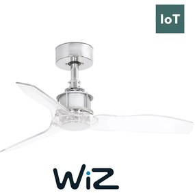 FARO JUST FAN 33426W 35,8“ chrom/transparentní Reverzní stropní ventilátor WiZ