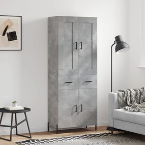 Skříň highboard betonově šedá 69,5x34x180 cm kompozitní dřevo 3199885