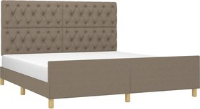 Rám postele bez matrace taupe 160 x 200 cm textil 3125312