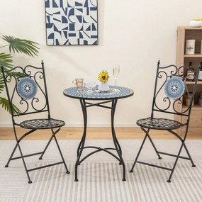 Costway Sada 2 skládacích židlí. Elegantní sada jídelních židlí s pevným kovovým