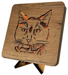 Li-Go "Kočka" lampa 19x19cm provedení povrchu: jedle