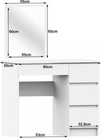 Toaletní stolek T-6/SL levý