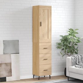 vidaXL Skříň highboard 34,5 x 34 x 180 cm kompozitní dřevo [3200215] Barva: bílá s vysokým leskem