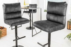 Designová barová otočná židle Frank tmavě šedý samet