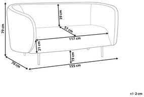 2místná látková pohovka béžová/černá LOEN Beliani