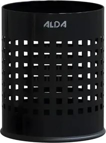Alda Officer černá / Odpadkový koš / 7 l / lakovaná ocel / děrovaný de