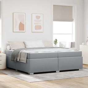 Rám postele s matrací Světle šedá 200 x 200 cm textil 3399208