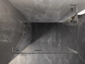 Mexen Lunar, L sklápěcí sprchový kout levý 90 x 80 cm, 8mm čiré sklo, chromový profil, 834L-090-080-01-00-L