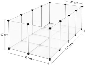 SongmicsHome Ohrádka pro malá zvířata z průhledného plastu BEN, 143x71x47cm, transparentní