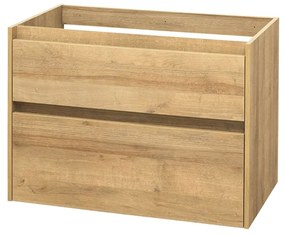 Mereo Mereo, Opto, koupelnová skříňka 81 cm, bílá, dub, bílá/dub, černá, CN921S