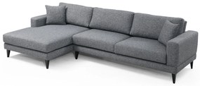Hanah Home Rohová pohovka NORDIC tmavě šedá levá 560ARE1112