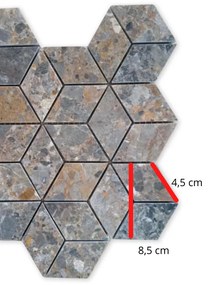 ALFIstyle Kamenná mozaika z mramoru, Diamant multicolor