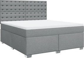 Box spring postel s matrací světle šedá 180 x 200 cm textil 3290581