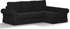 Potah na pohovku IKEA Backabro rozkládací se šezlongem barva černá látka pletený vzor