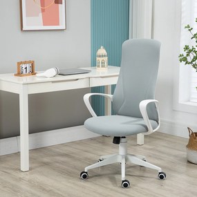 Kancelářská židle Vinsetto s funkcí naklápění, výškově nastavitelná, ergonomická počítačová židle, otočná PC židle pro domácí kancelář, pružná látka,…