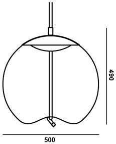 Brokis PC1016 Knot Sfera, závěsné svítidlo, šedé kouřové sklo - měď, 14W LED 2700K stmívatelné, prům.50cm
