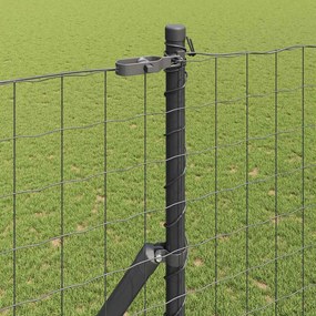 Euro plotové kotvení 10 x 1,6 m Ocel potažená PVC Šedá Síťovina 3350443