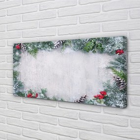 Obrazy na plátně Sněhové šišky, větvičky 140x70 cm