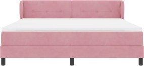 Postel s boxspringem s čelo Růžová 180 x 200 cm samet 3340405