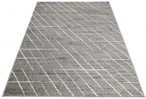 Moderní kusový koberec GRACE 5675A Geometrický tmavě šedý krémový Rozměr: 80x150 cm