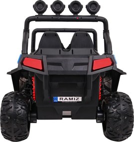 Ramiz Terénní bugina pro děti modrá + pohon 4x4 + dálkové ovládání + nosič zavazadel + rádio MP3 + LED