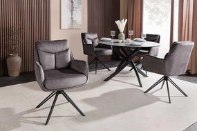Designová otočná židle Brock šedý samet
