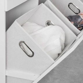 Sobuy SoBuy BZR33-W Skříňka do koupelny Multifunkční Koš na prádlo Bílá